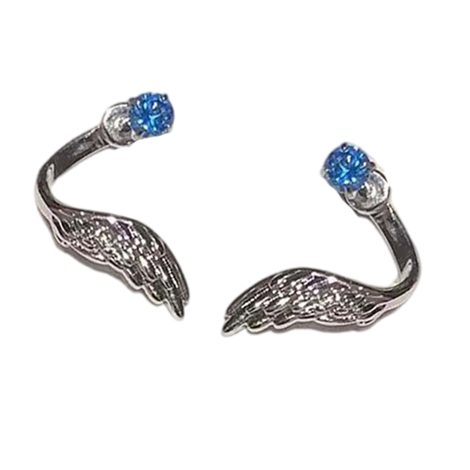 Angel Wing Ear Studs With Sparkling Crystal Detail Handmade Rhinestones ...