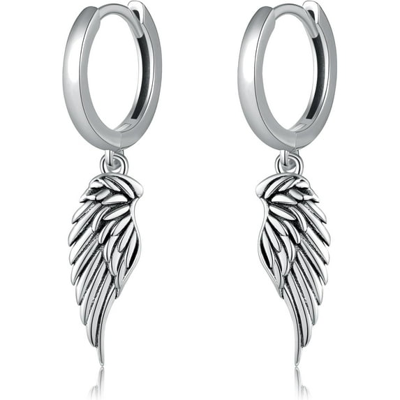 Angel Wing Earrings 925 Sterling Silver Demon Angel Wings Drop Earrings ...