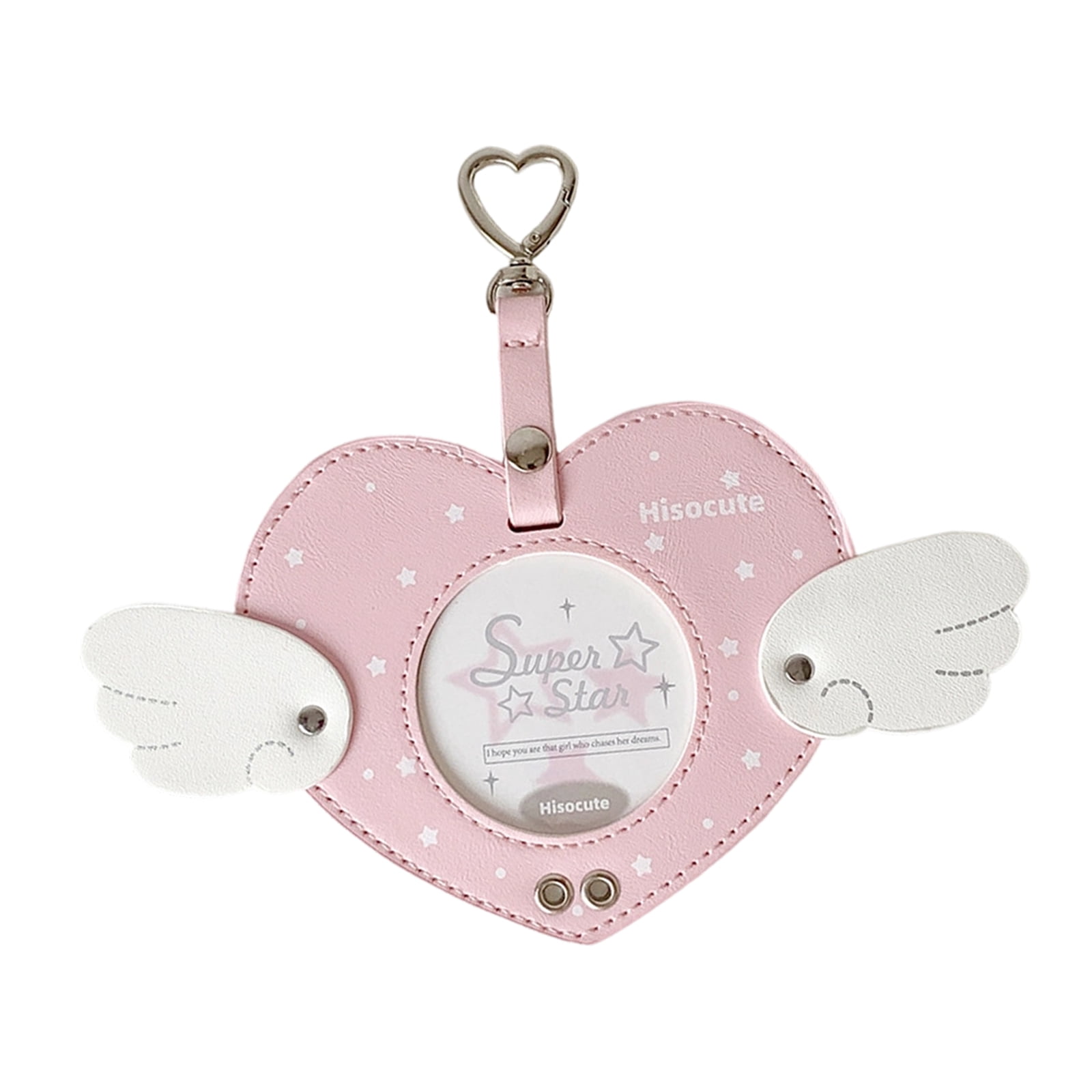 Angel Wing Heart Shape Card Sleeve PU Leather Photocard Protector with ...