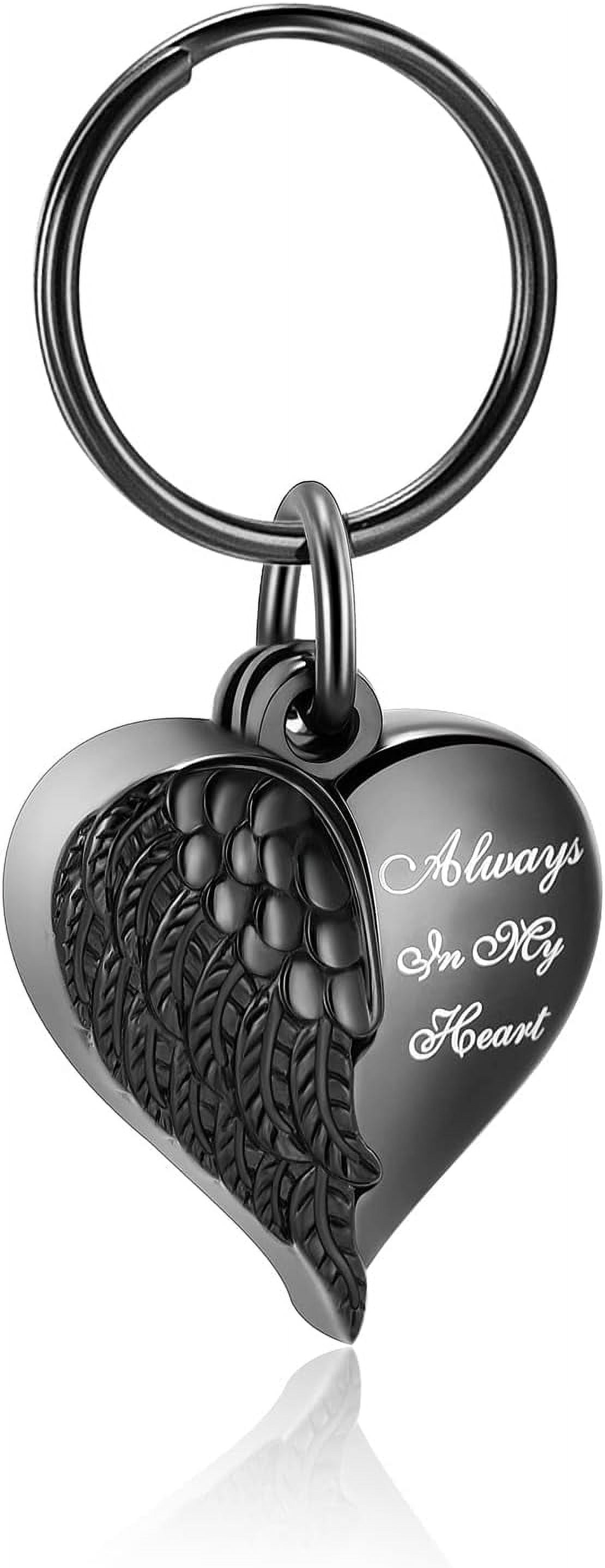 Angel Wing Heart Urn Keychain for Ashes Memorial Cremation Jewelry for ...