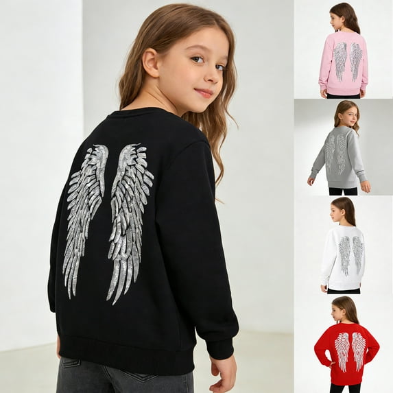 Angel Wing Hoodies For Girls Y2K Goth Causal Oversized Fashion ...