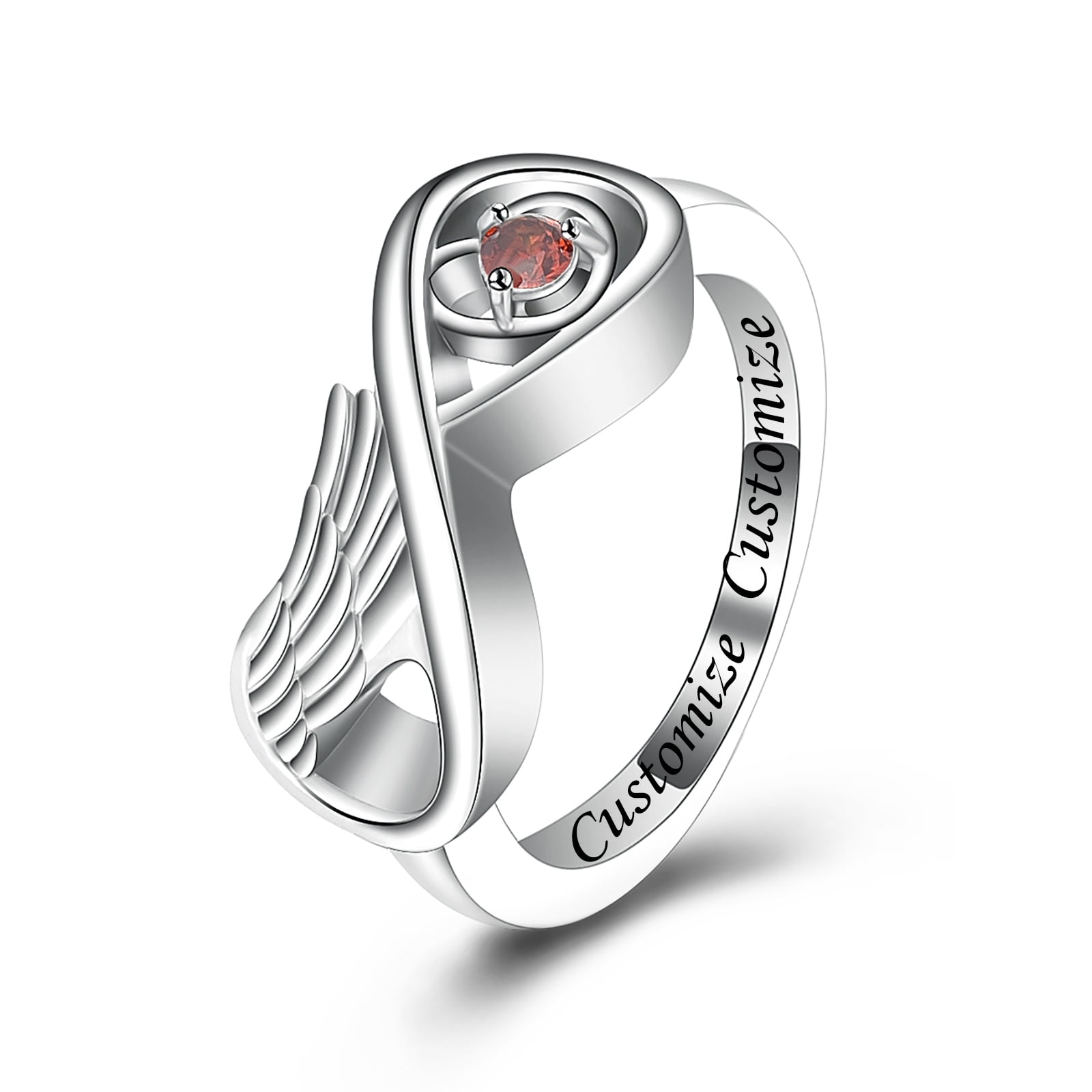 Angel Wing Infinity Love Rings Keepsake Cremation Jewelry for Ashes ...