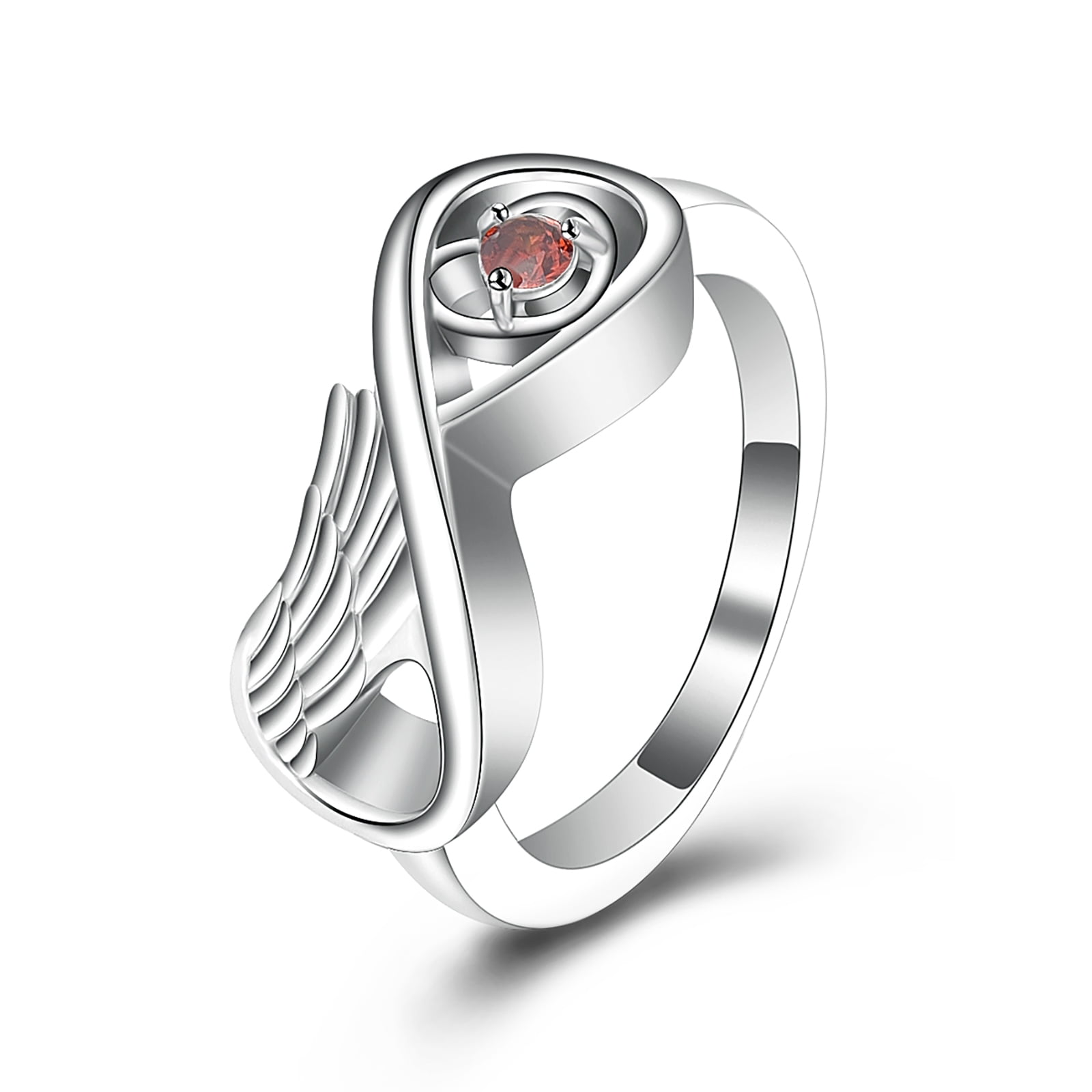 Angel Wing Infinity Love Rings Keepsake Cremation Jewelry for Ashes ...