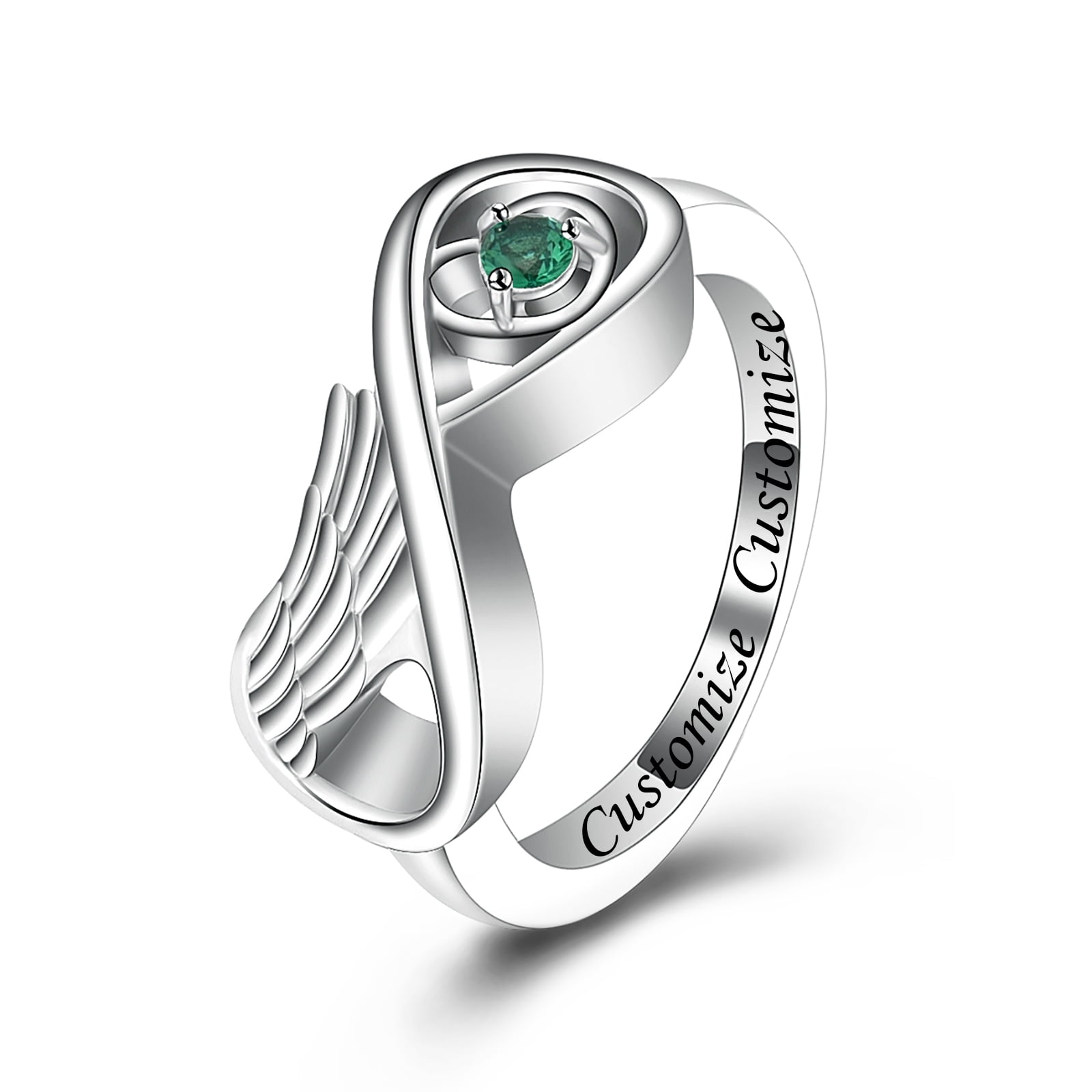 Angel Wing Infinity Love Rings Keepsake Cremation Jewelry for Ashes ...