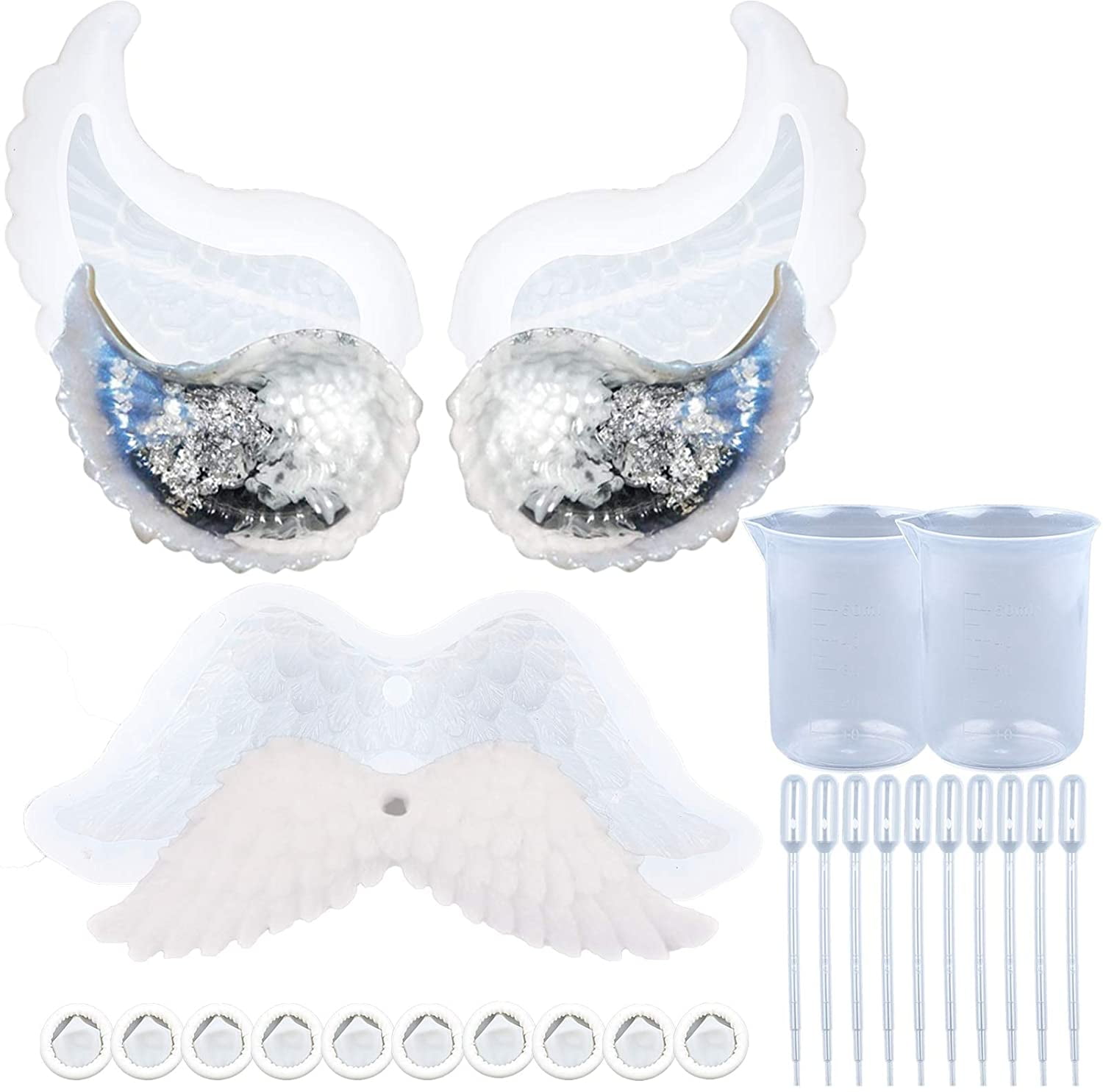 Angel Wing Jewelry Tray Silicone Molds Resin Casting Molds For UV Resin ...