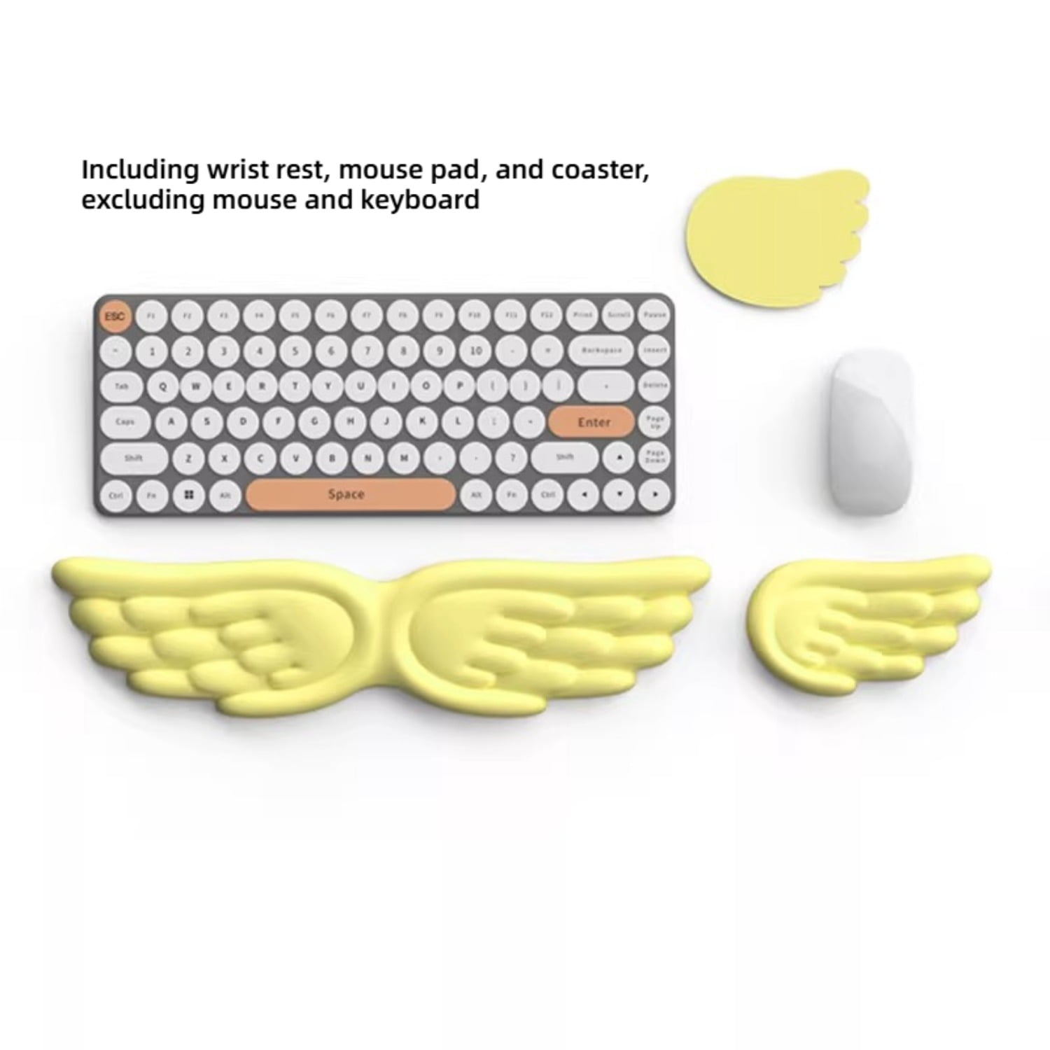 Unbranded Angel Wing Memory Foam Keyboard, Mouse Wrist Rest with Mouse ...