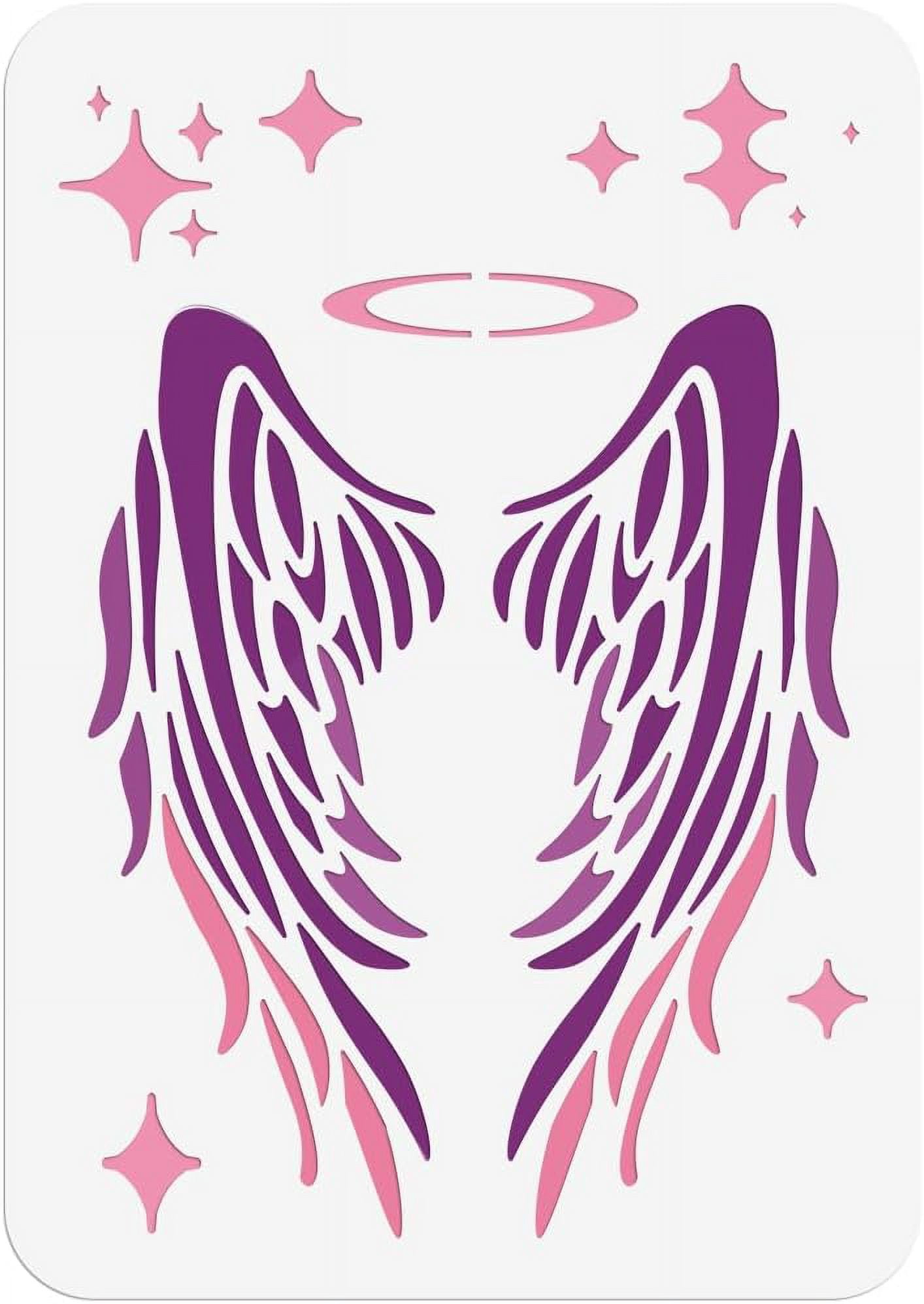 Angel Wing Painting Stencil 11.7x8.3 Inch Reusable DIY Art and Craft ...
