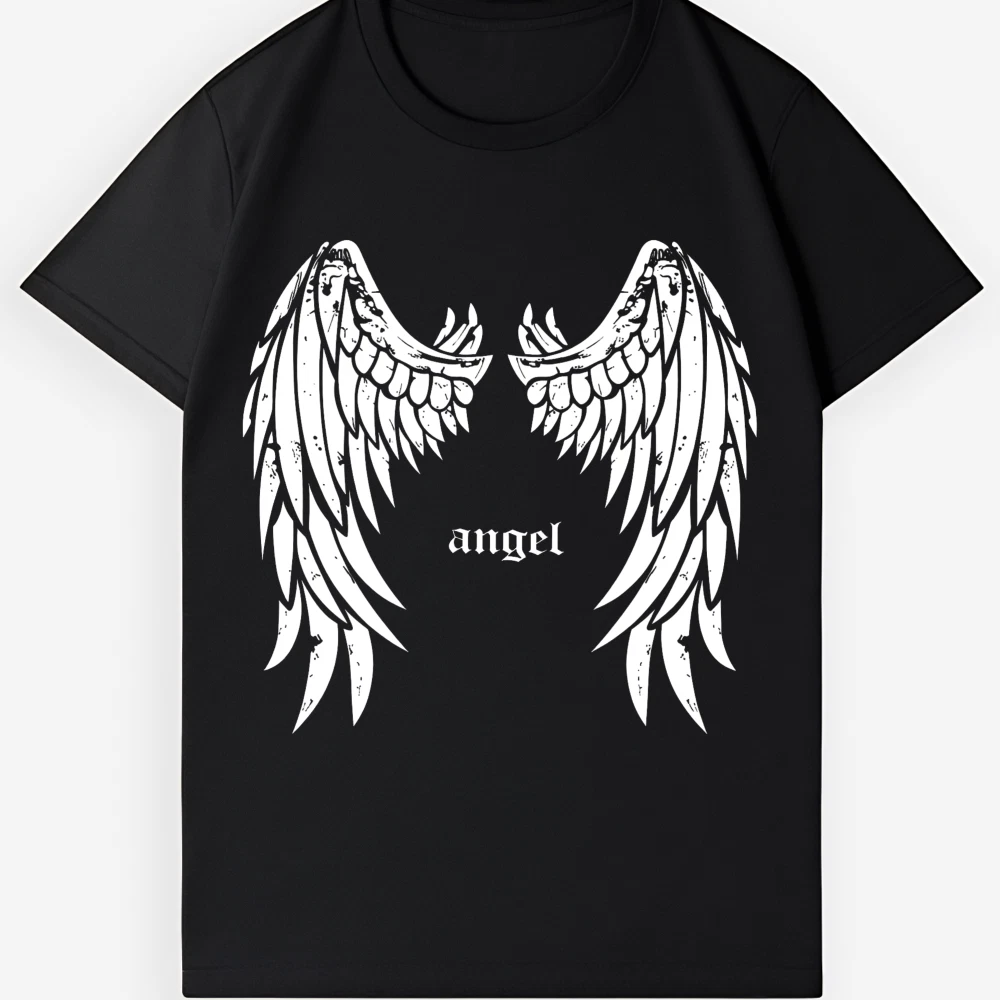 Angel Wing Print Distressed Graphic Heavenly Spiritual Design Unisex T ...
