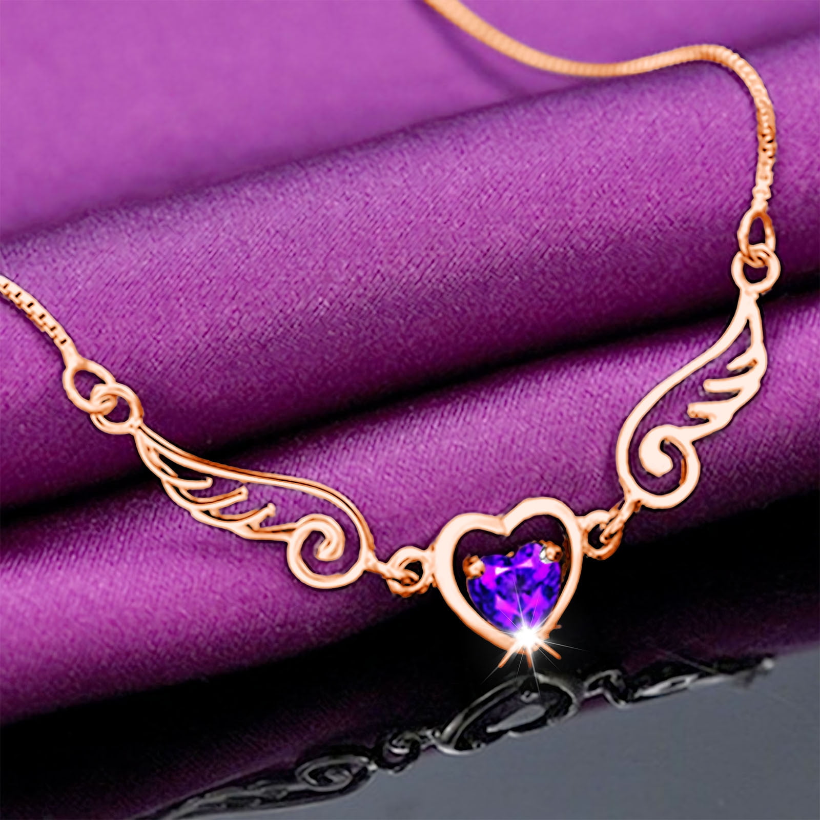 Angel Wing Zircon Necklace Fashionable And Women's Pendant Angel Wing ...