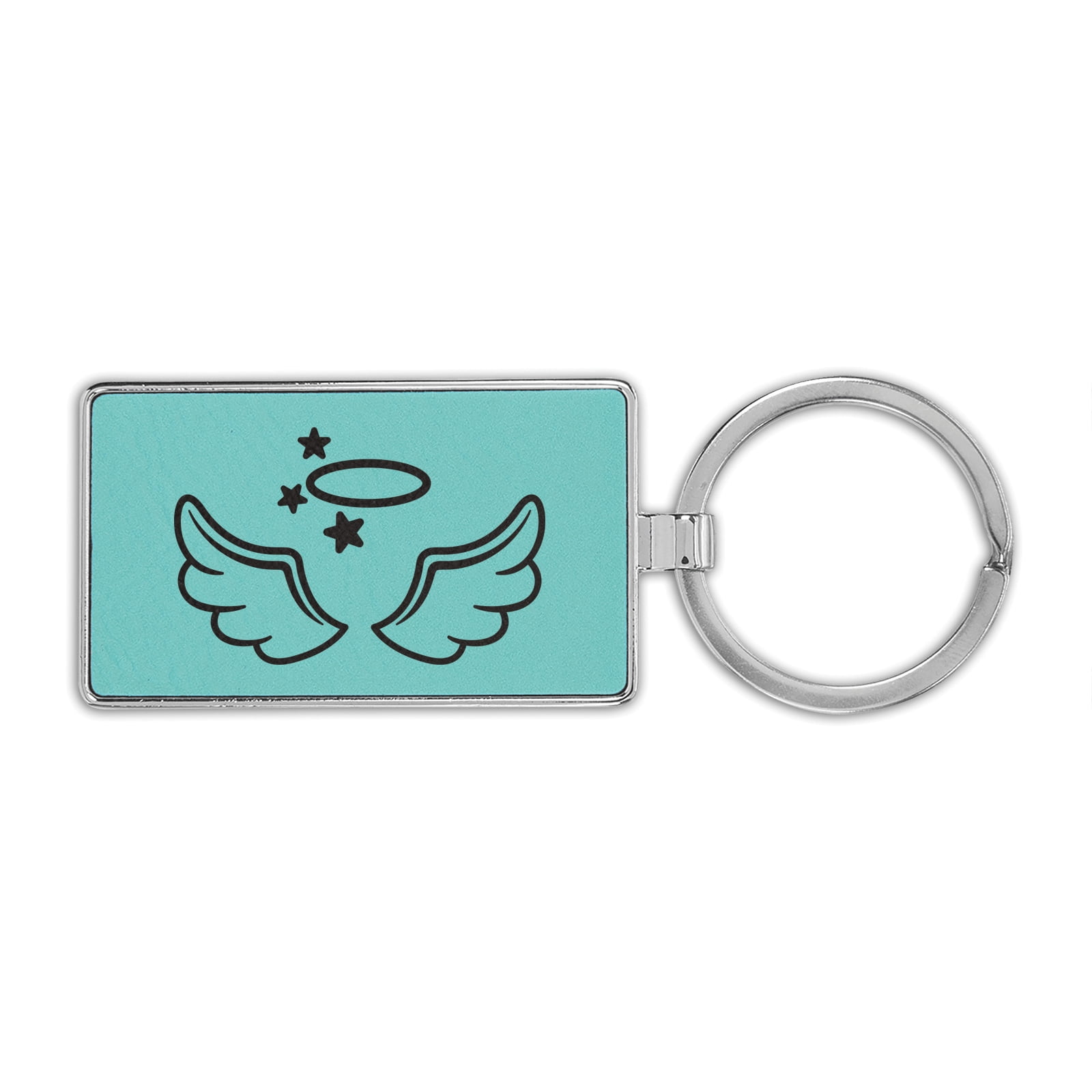 Angel Wings And Halo Premium Leatherette Keychain religion angels ...