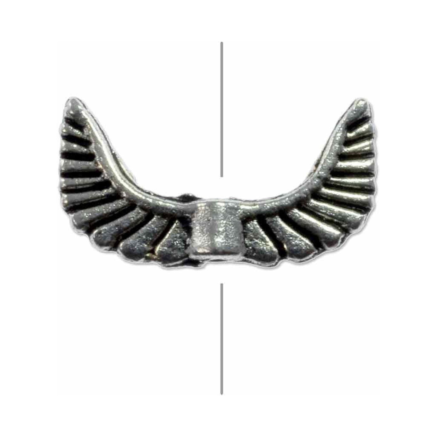 Angel Wings Bead 10x19mm Pewter Antique Silver Plated (Package of 1 ...