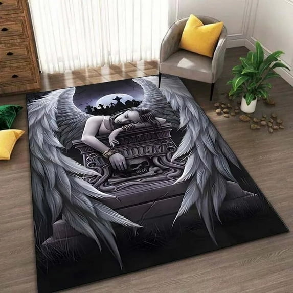 Angel Wings Black White Carpet for Living Room Home r Sofa Table Large ...