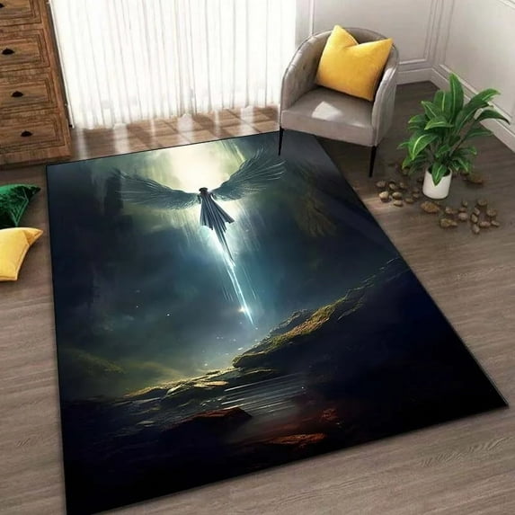 Angel Wings Black White Carpet for Living Room Home r Sofa Table Large ...