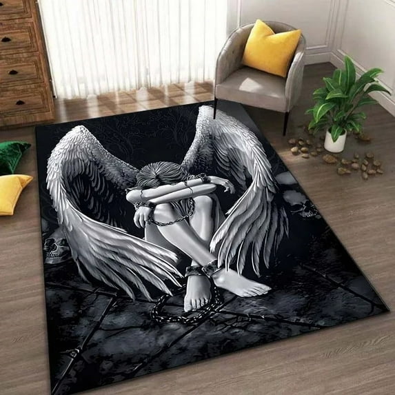 Angel Wings Black White Carpet for Living Room Home r Sofa Table Large ...