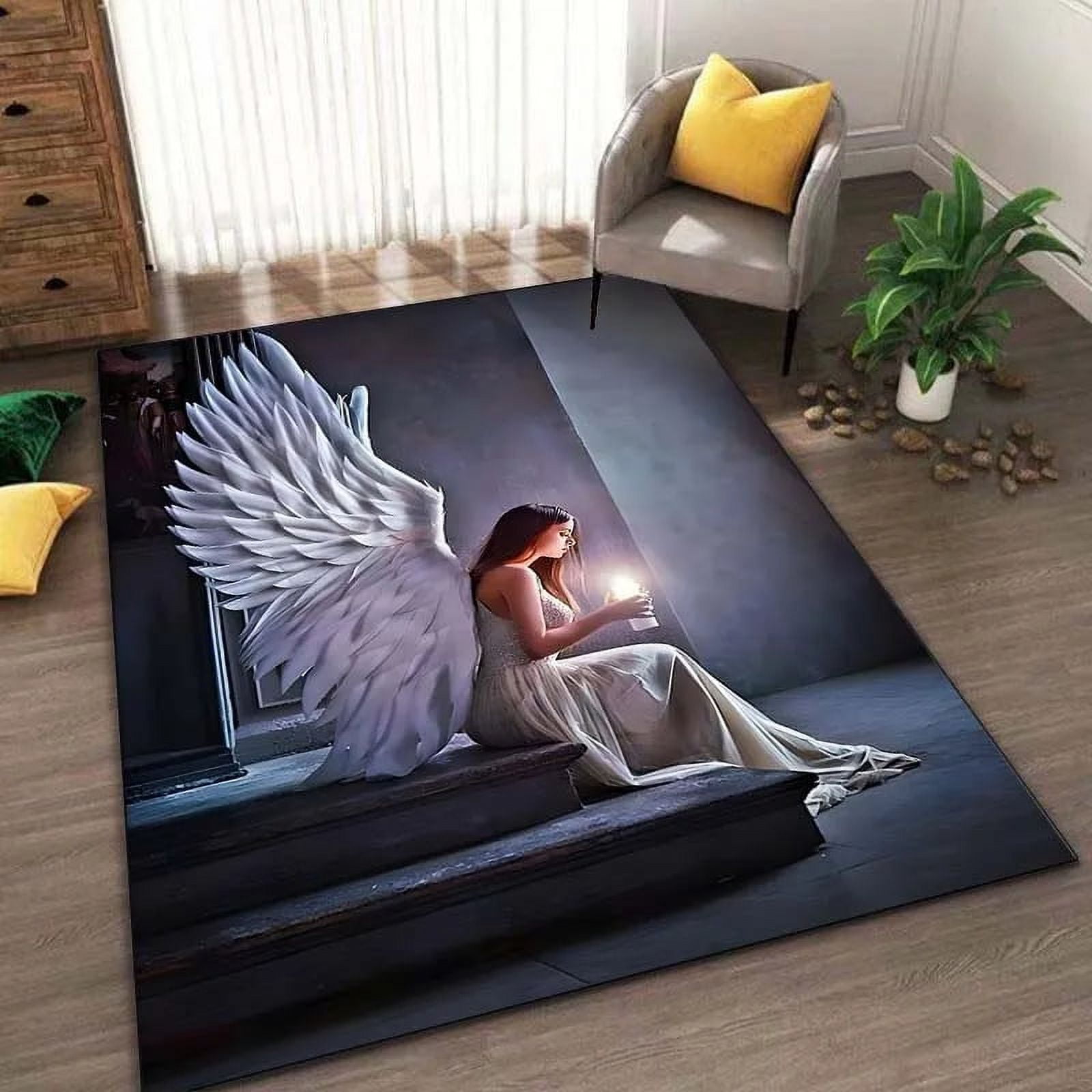 Angel Wings Black White Carpet for Living Room Home r Sofa Table Large ...