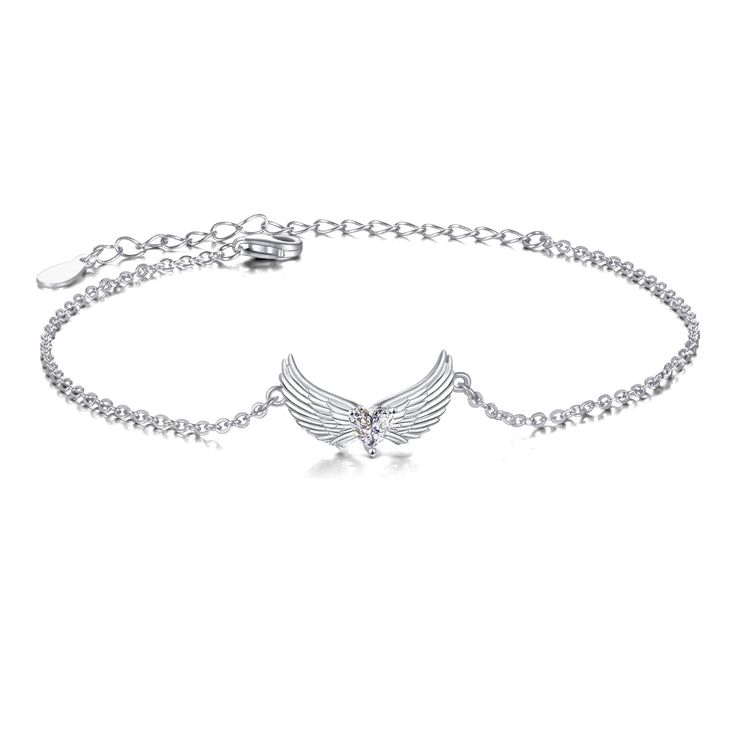 Angel Wings Bracelet Sterling Silver Guardian Angel Wings Heart ...