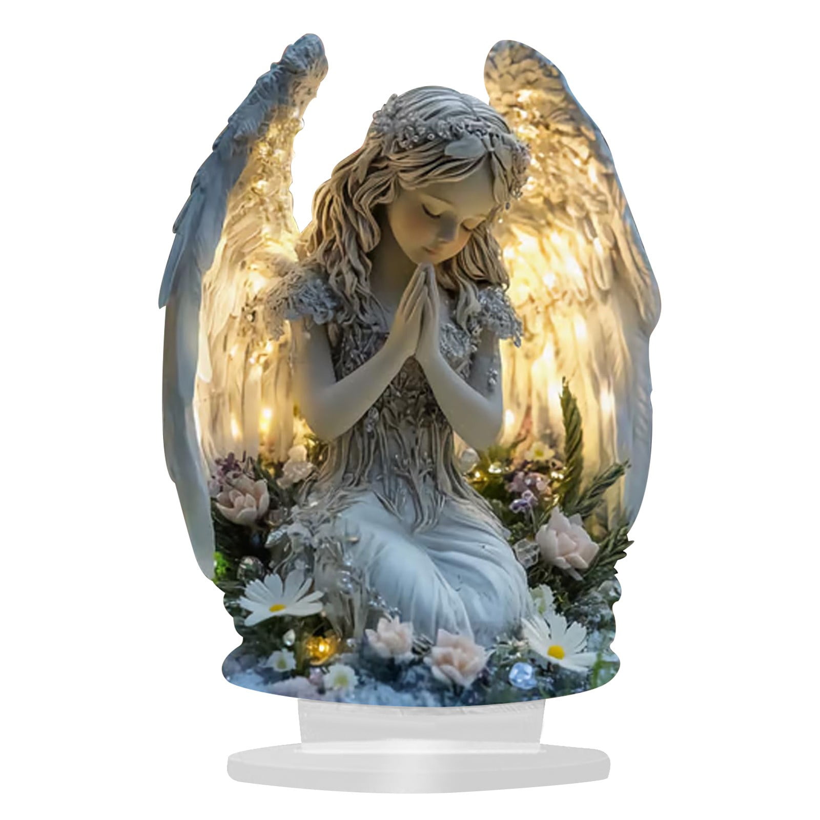 Angel Wings Christian Desktop Ornament, 2D Flat Acrylic Decorative Home ...