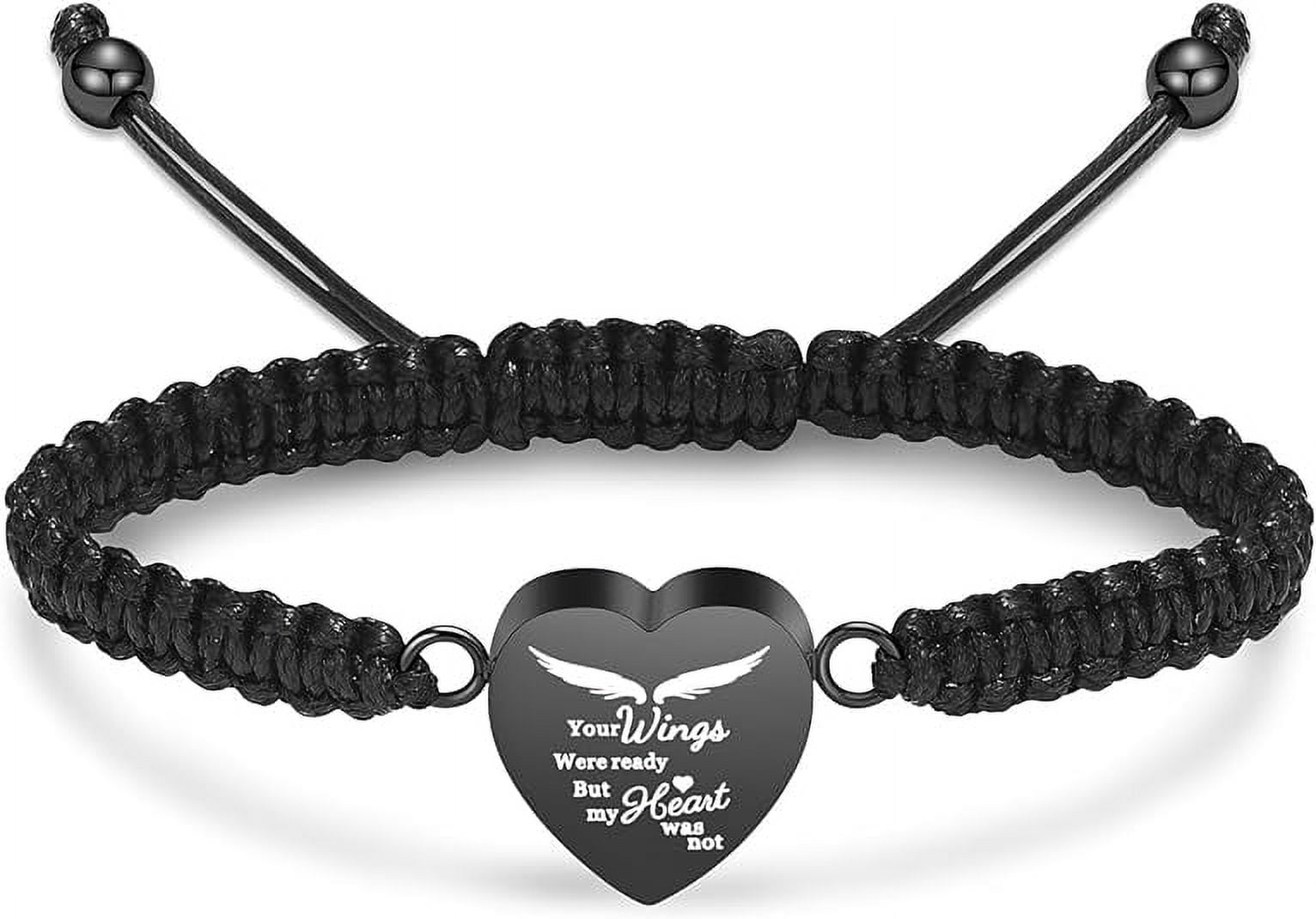 Angel Wings Cremation Jewelry Heart Urn Bracelet for Ashes for Women ...