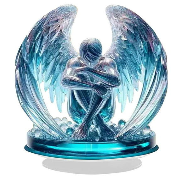 Angel Wings Cross Decoration, 2D Acrylic Angel Card Ornaments, Gorgeous ...