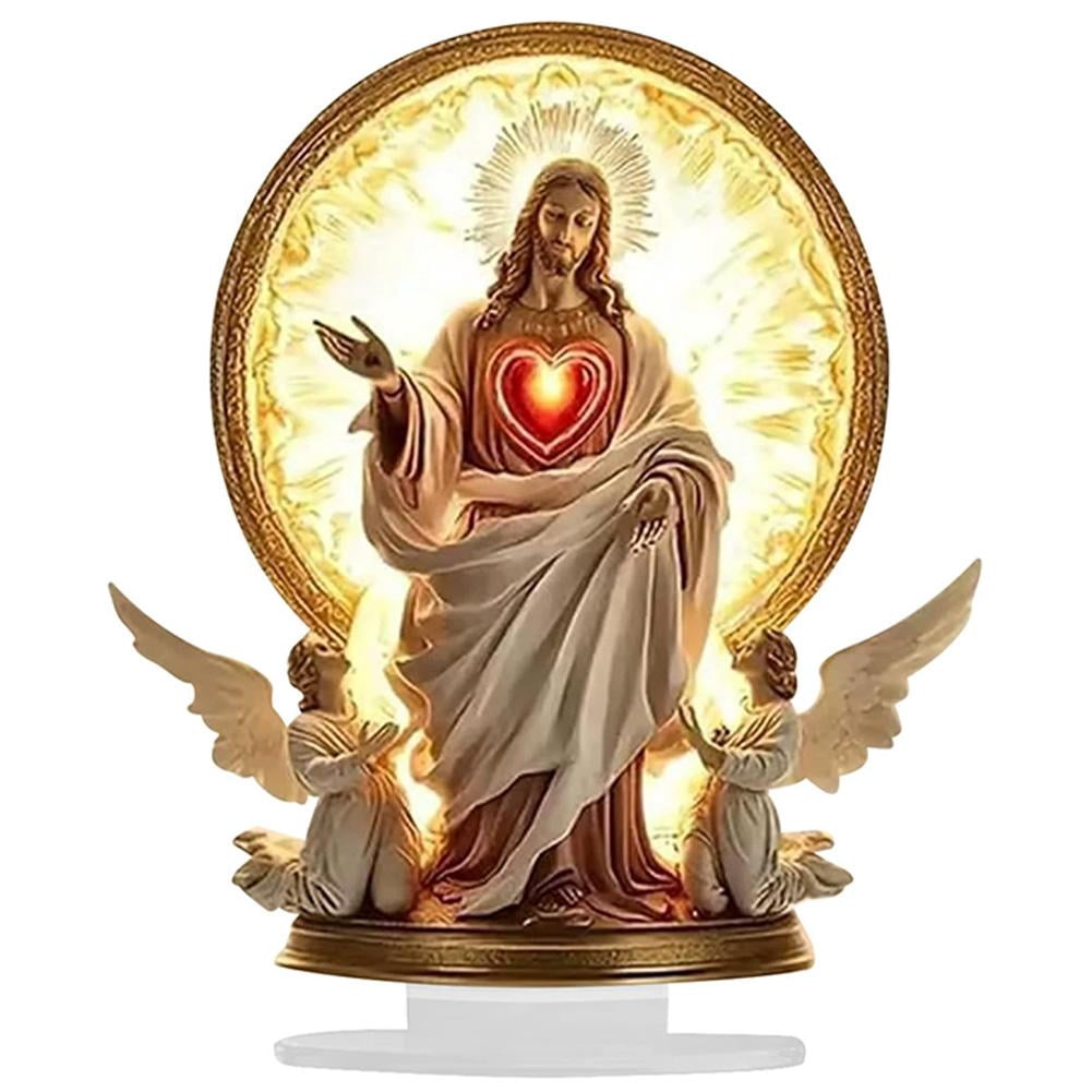 Angel Wings Cross Decoration, Resin 2D Flat Statue Figurine, Decorative ...