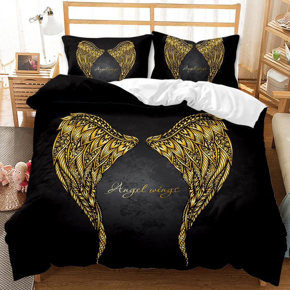 Angel Wings Duvet Cover Set Angel Fairy Tale Theme for Kids Teens Never ...