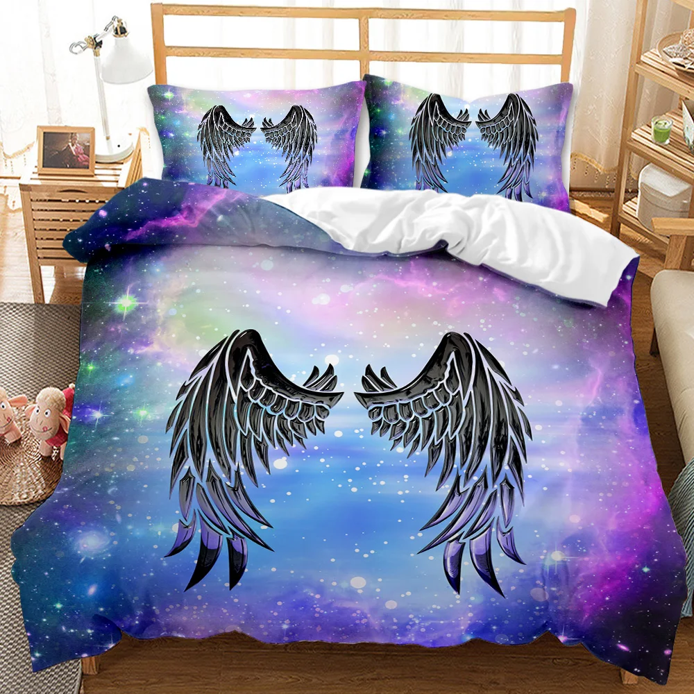 Angel Wings Duvet Cover Set Angel Fairy Tale Theme for Kids Teens Never ...