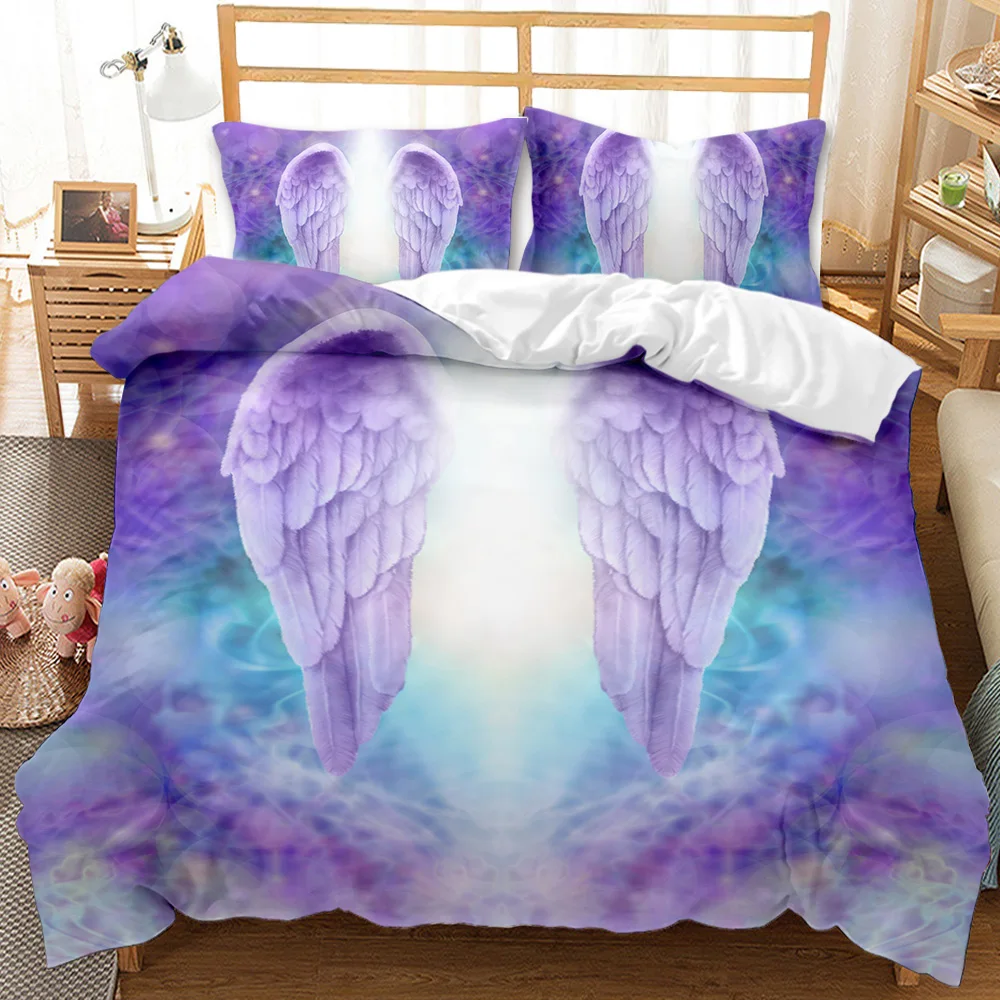 Angel Wings Duvet Cover Set Angel Fairy Tale Theme for Kids Teens Never ...