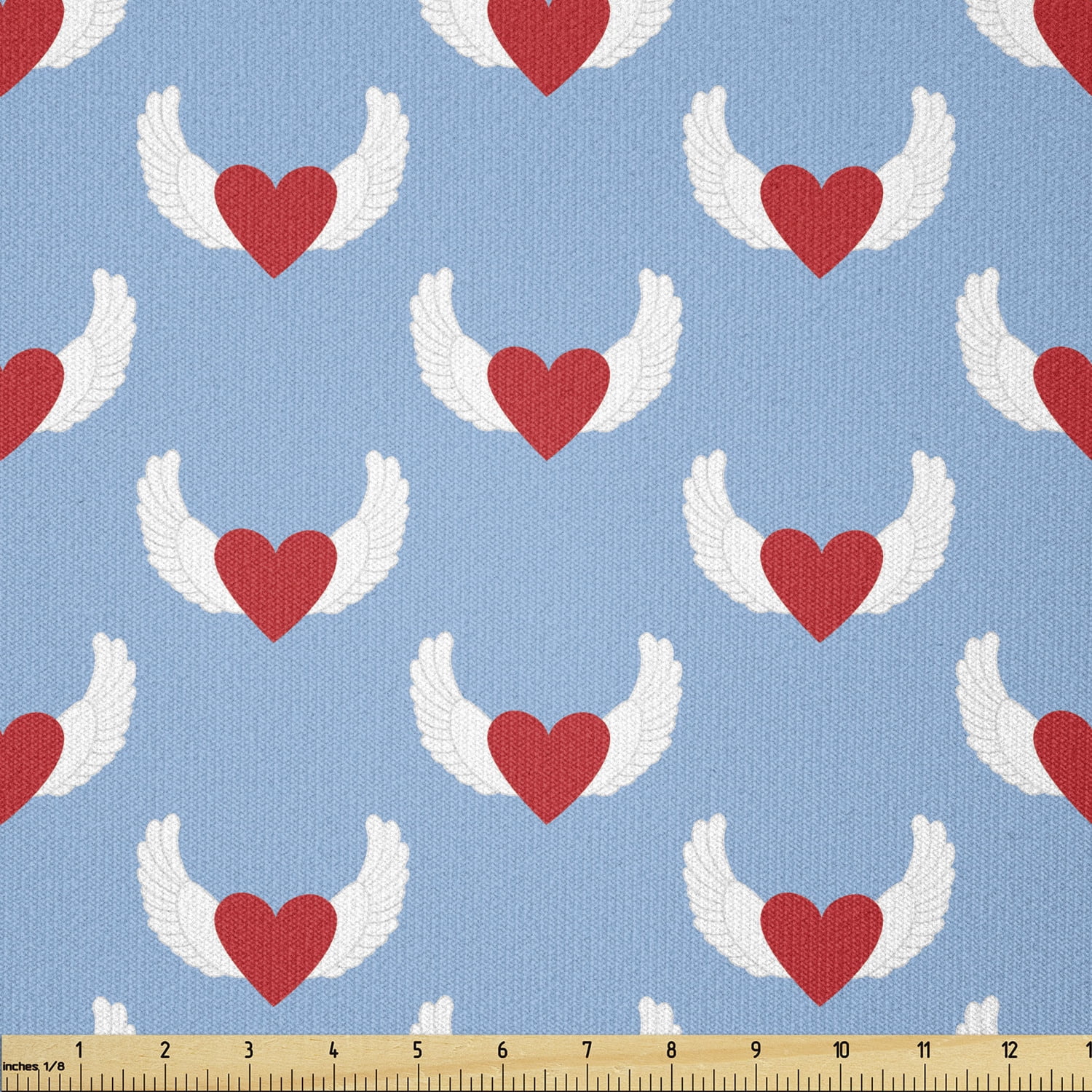 Angel Wings Fabric by The Yard, Eros Love Theme with Heart on Wings ...