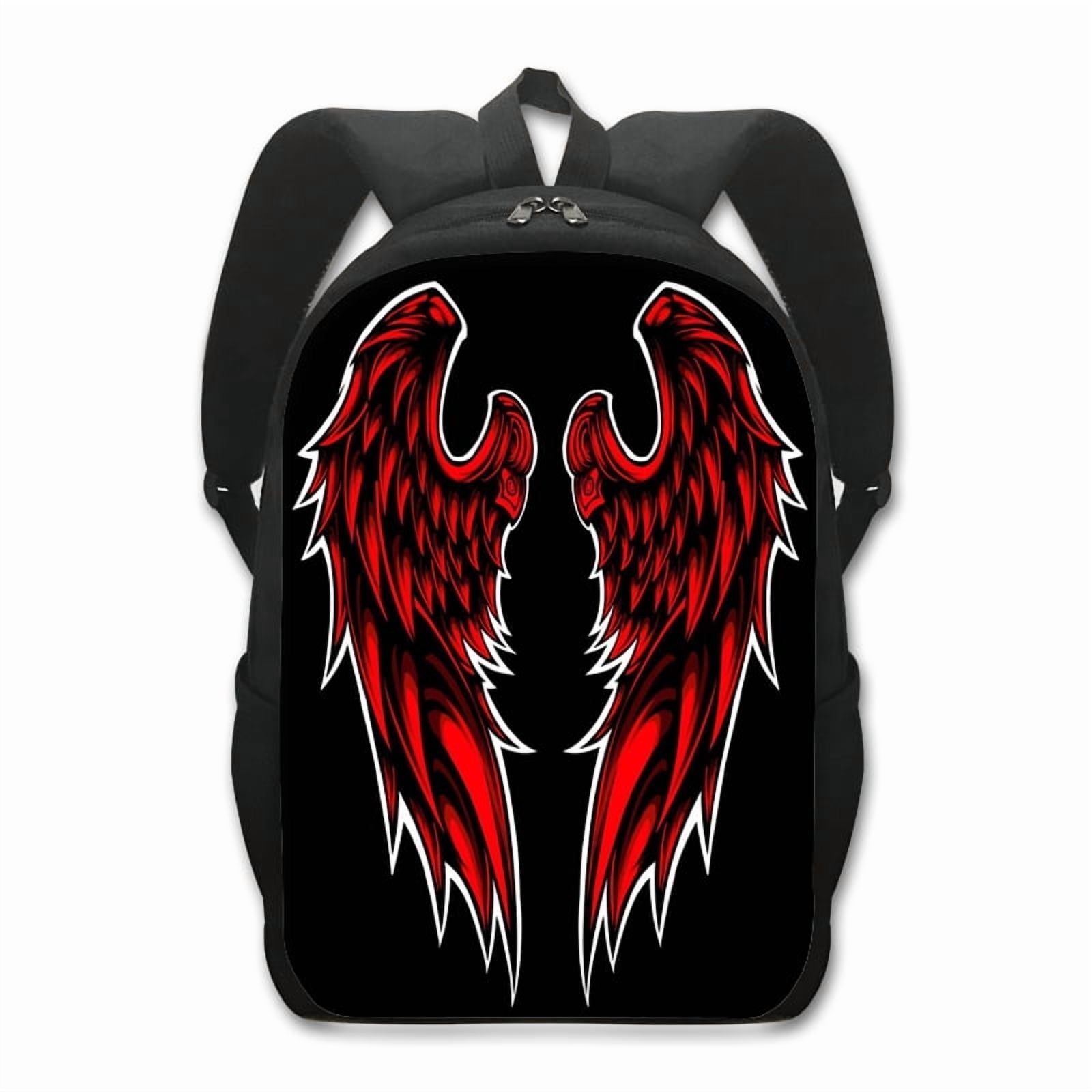 Angel Wings Feather Print Backpack Bags for Teenager Laptop Backpack ...