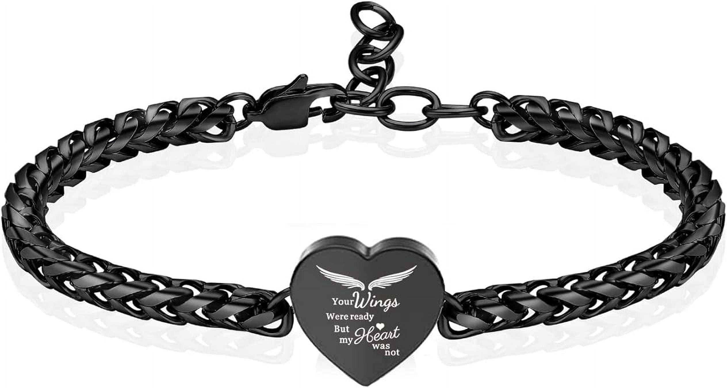 Angel Wings & Heart Cremation Memorial Urn Bracelet for Ashes Cremation ...