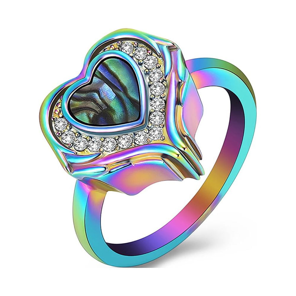 Angel Wings Heart Cremation Ring Holds Loved Ones Ashes, Heart Urn Ring ...