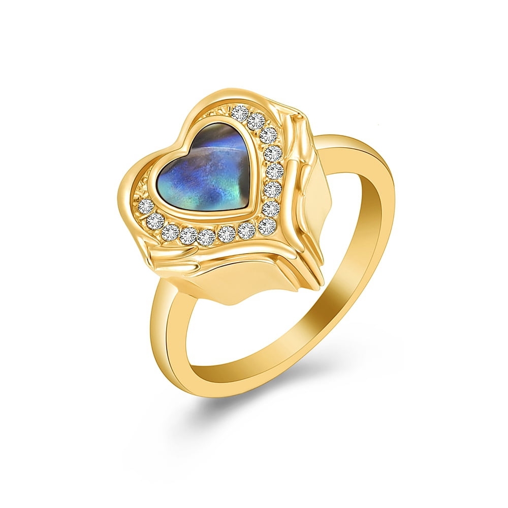 Angel Wings Heart Cremation Ring Holds Loved Ones Ashes, Heart Urn Ring ...