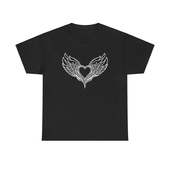 Angel Wings Heart Graphic T-Shirt - Walmart.com