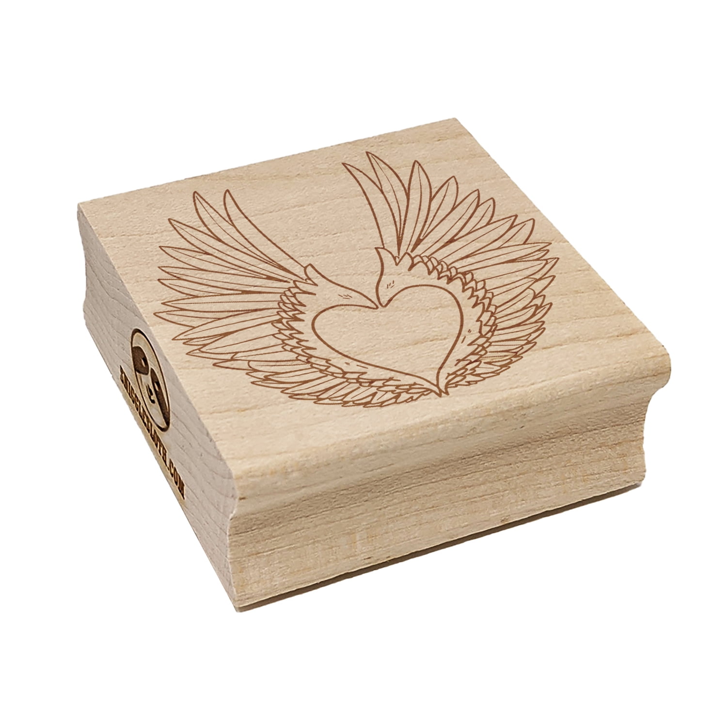 Angel Wings Hearth Feathers Square Rubber Stamp Stamping Scrapbooking ...