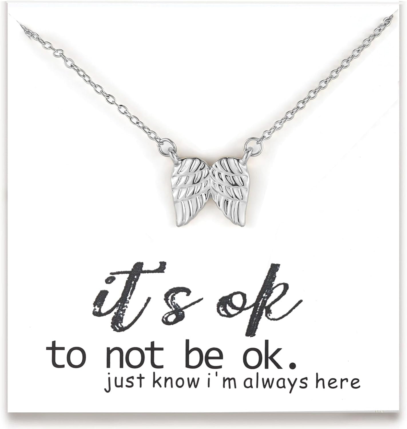 Angel Wings Memorial Necklace Sympathy Gifts for Loss of Loved One ...