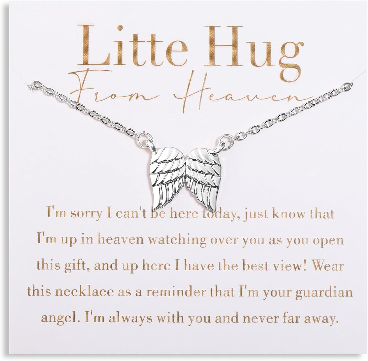 Angel Wings Memorial Necklace Sympathy Gifts for Loss of Loved One ...