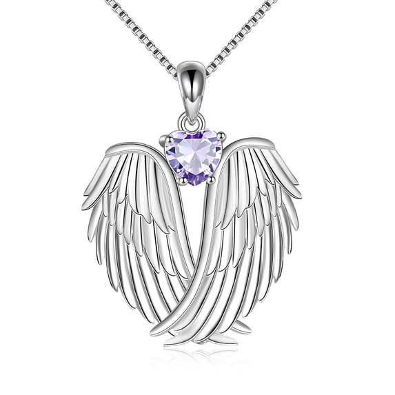 Angel Wings Necklace 925 Sterling Silver Guardian Angel Wings Pendant ...