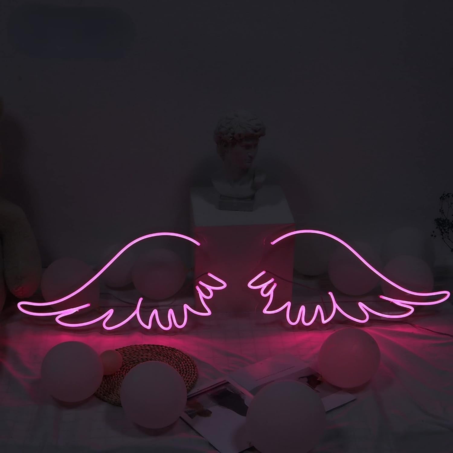 Angel Wings Sign, LED Light Wall Decor Home Bedroom Salon Bar Store ...