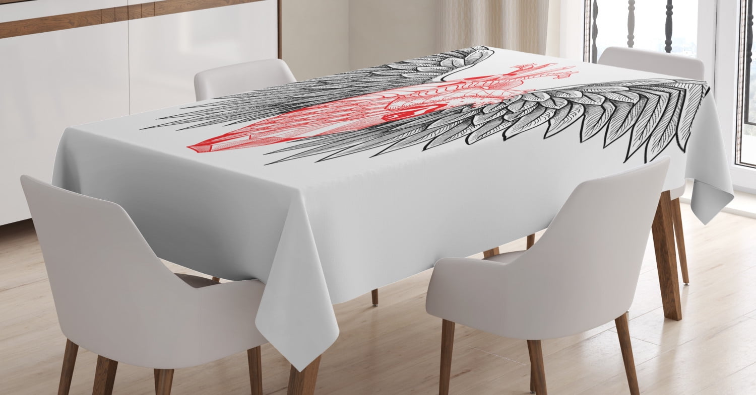 Angel Wings Tablecloth, Heart with Wings Anatomy of Love Human Body ...