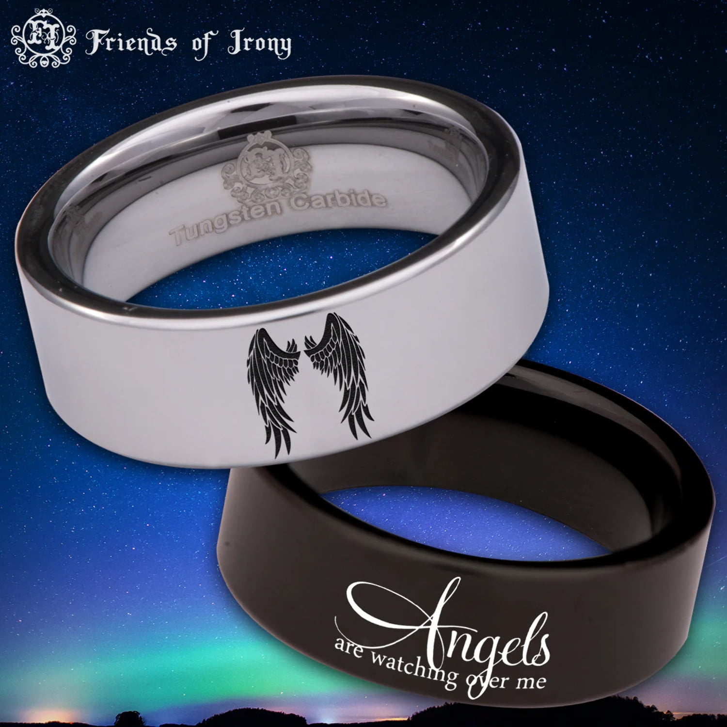 Angel Wings Tungsten Carbide Ring - Walmart.com