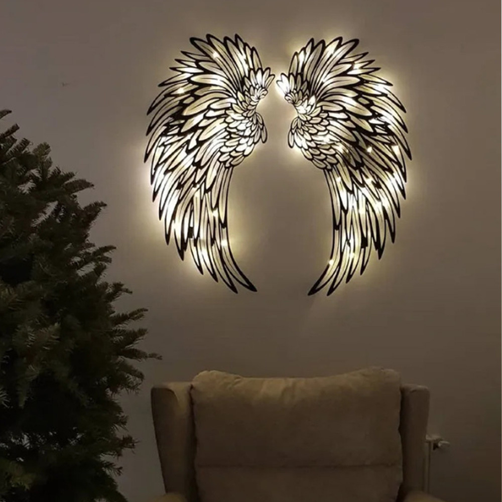 Angel Wings Wall Decor with Led Lights Hanging Decoration Crafts for ...