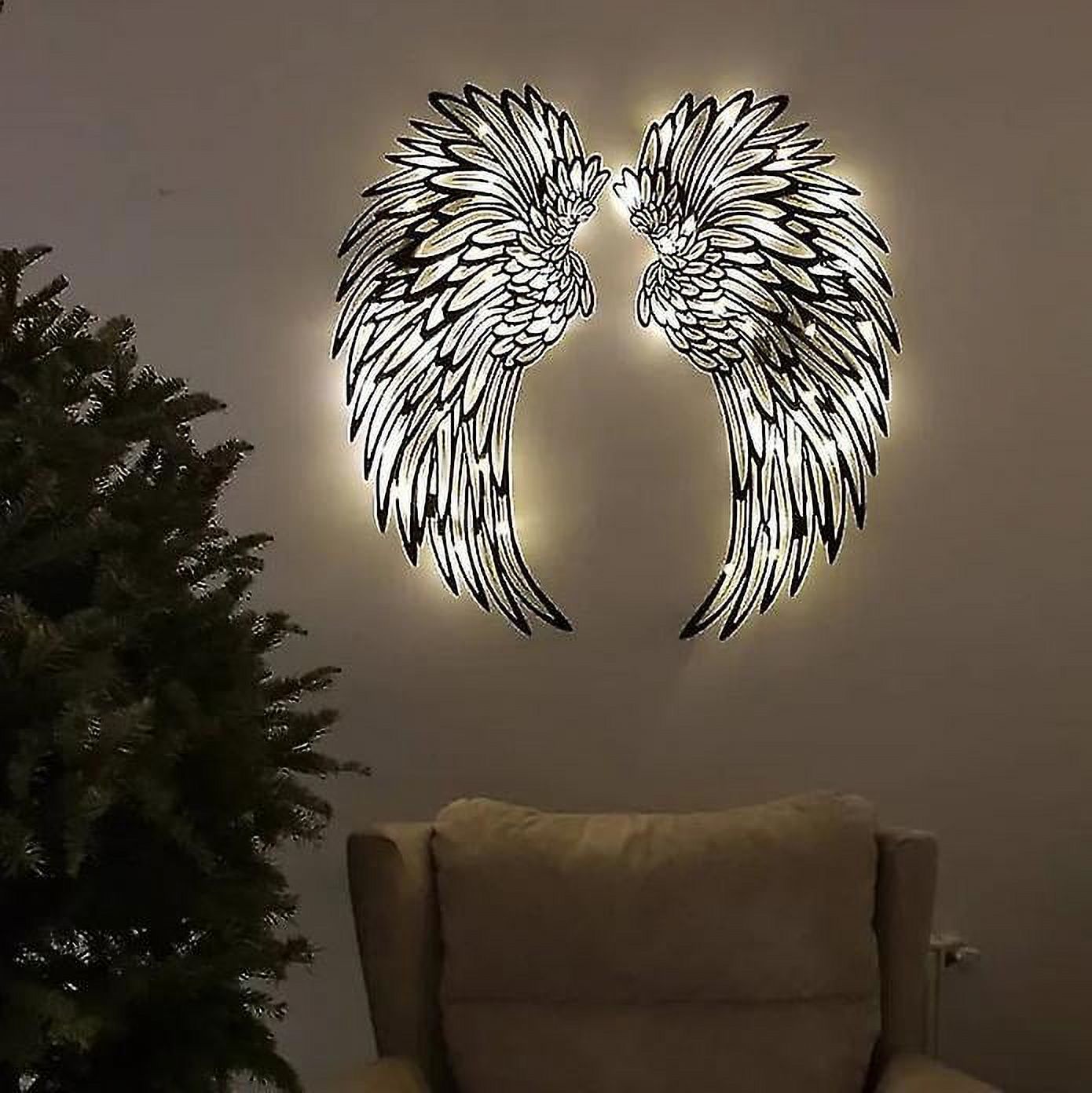 Angel Wings Wall Decoration, Antique Hanging Metal Angel Wings Wall ...