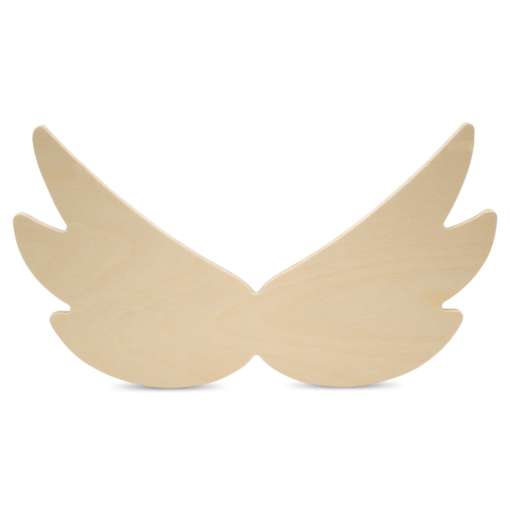 Angel Wings Wood Cutouts 7 x 12-inch, Pack of 50 Unfinished Wood Crafts ...