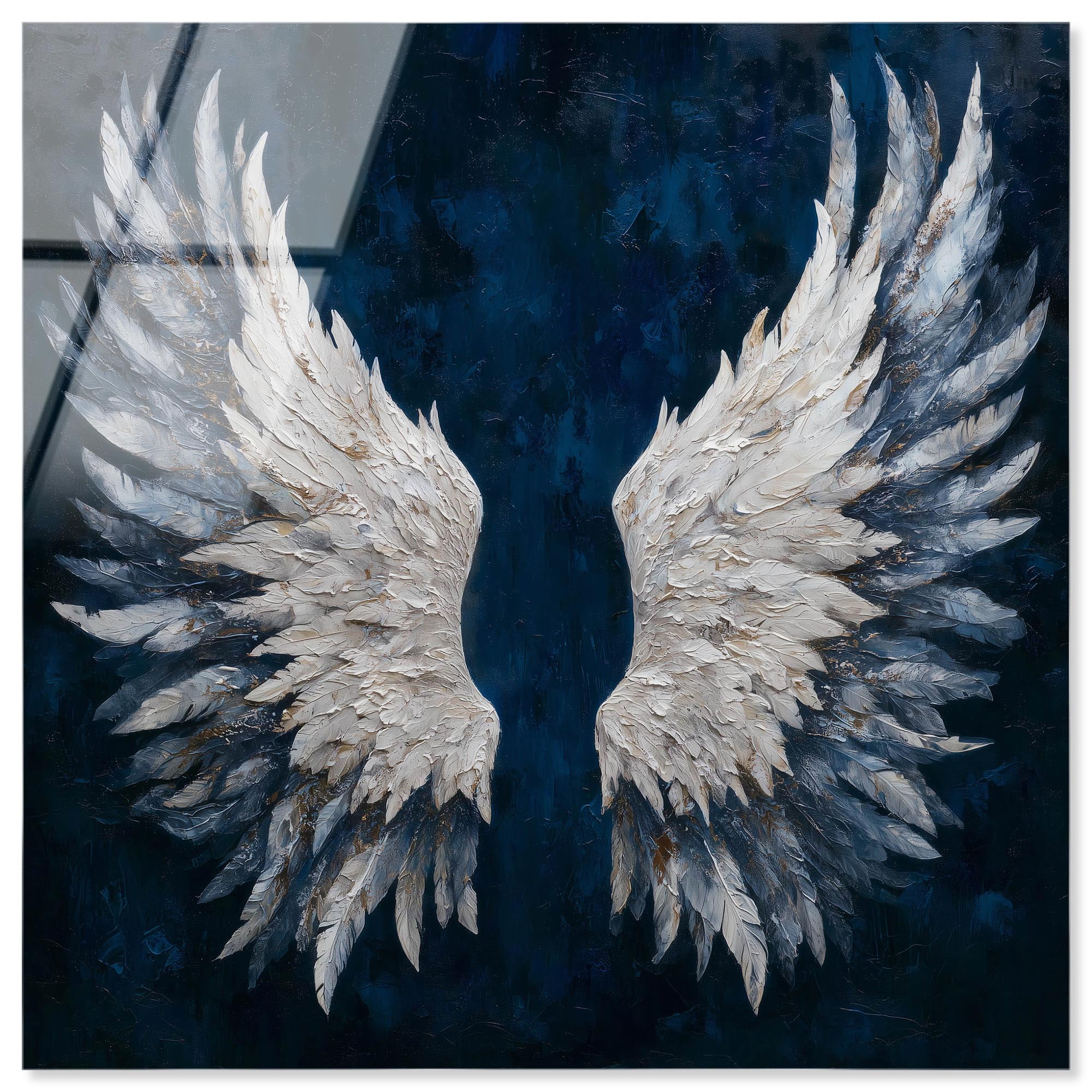 Angel Wings on Navy Acrylic Print Christian Wall Decor by Art Remedy ...