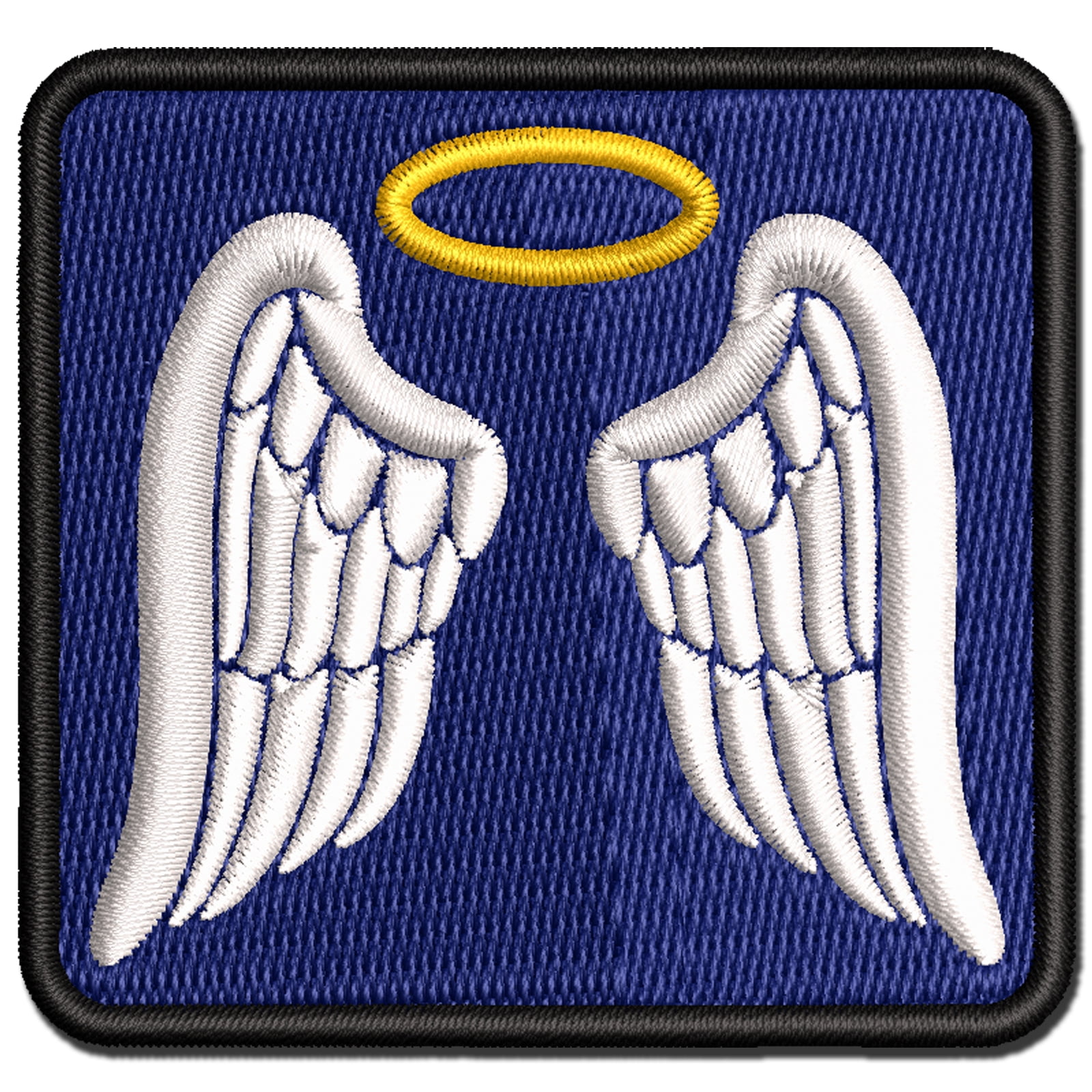 Angel Wings with Halo Applique Multi-Color Embroidered Hook & Loop ...