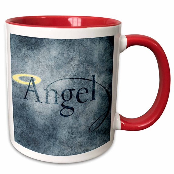 3drose, Angel with Halo - Lovable Art, 11oz Two-tone Red Mug - Walmart.com