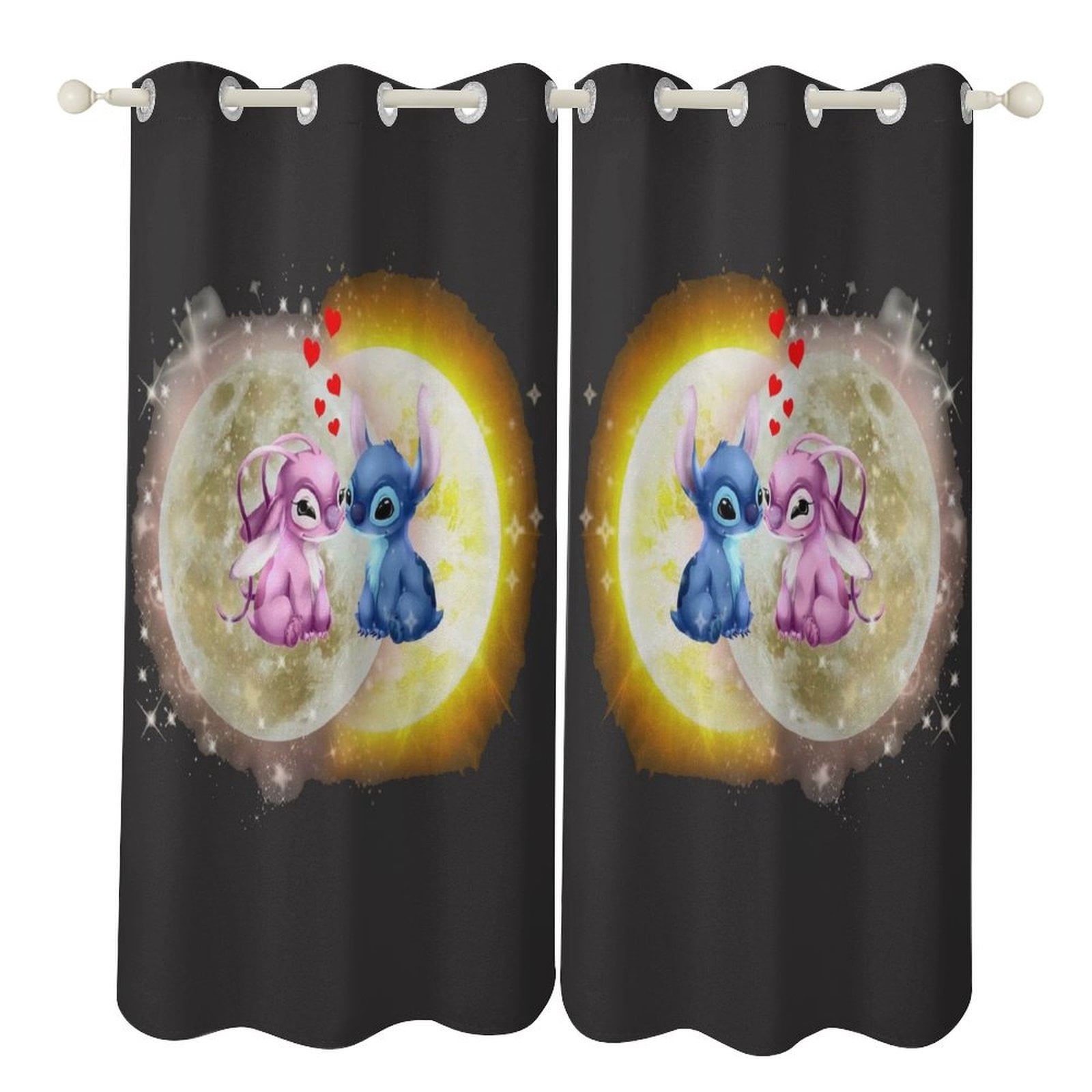 Angel Y Stitch Curtains 72 inch,2 Panels Set,100% Blackout Curtain ...