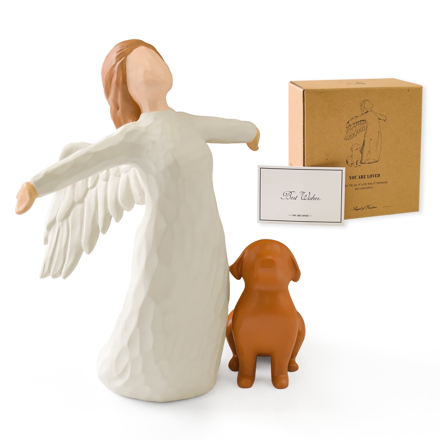 Angel and Dog Sculpture, Figurine Representing Freedom, Gifts for Dog ...