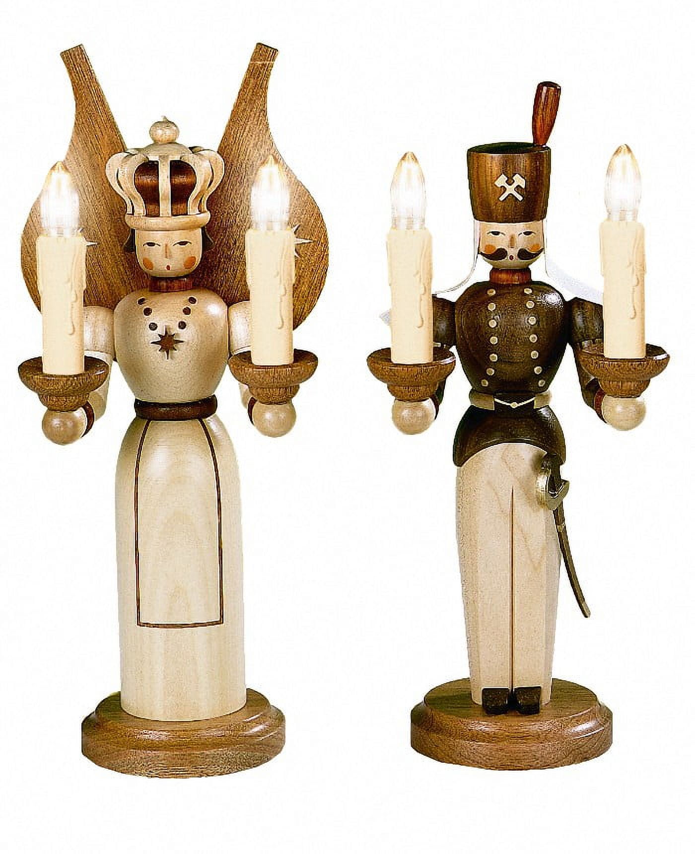 Angel and miner, height 27 cm / 11 inch, electrical illuminated (110V ...