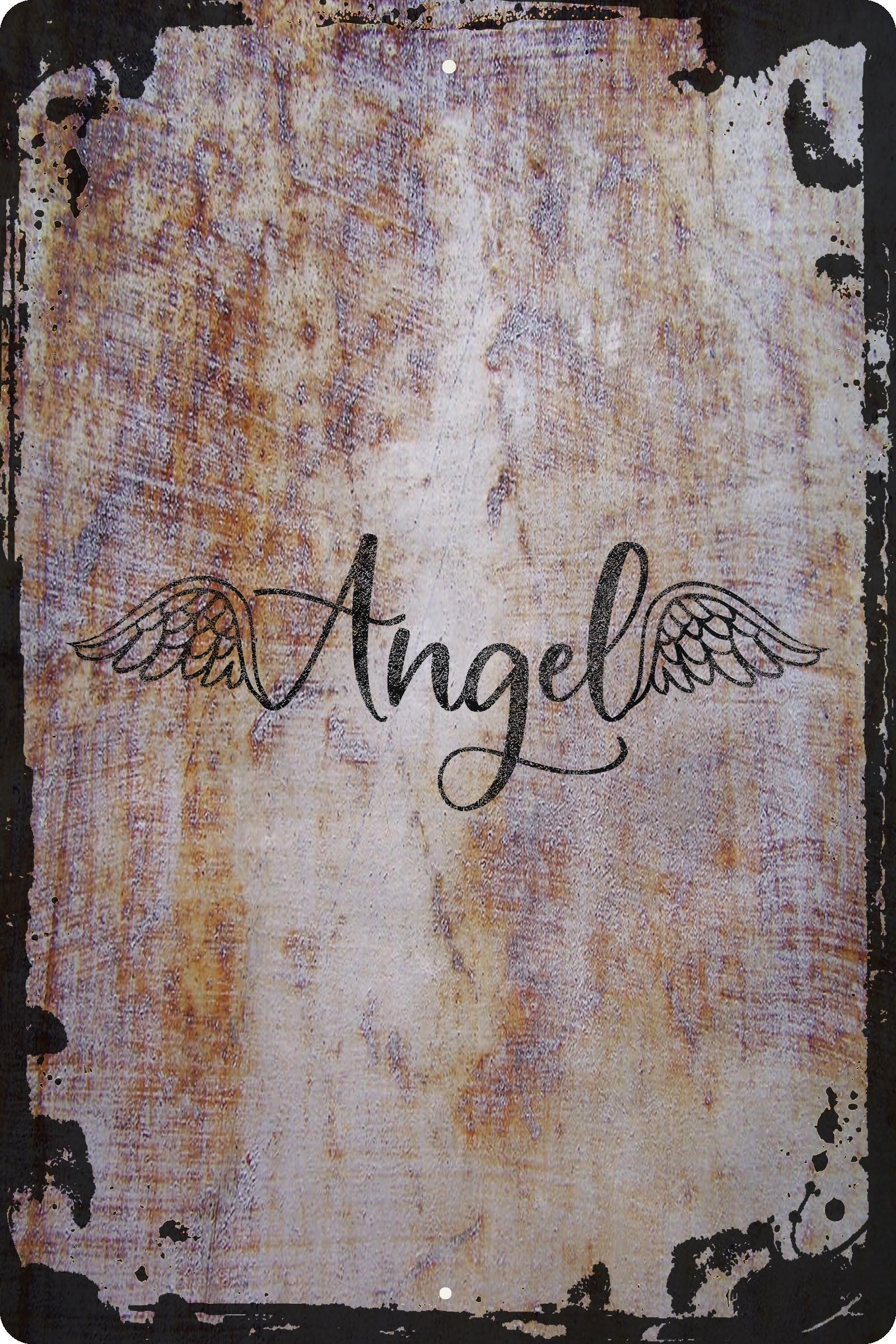 Angel cursive angelwings feather protector guardian heaven Beige Wall ...